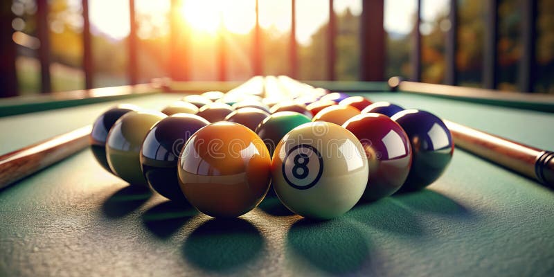 Striking a Match a CloseUp View of Billiards Action on a Classic Pool ...