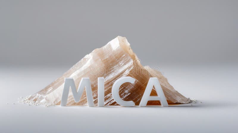 Mica Rock Formation with the Word Mica Displayed Prominently in a ...