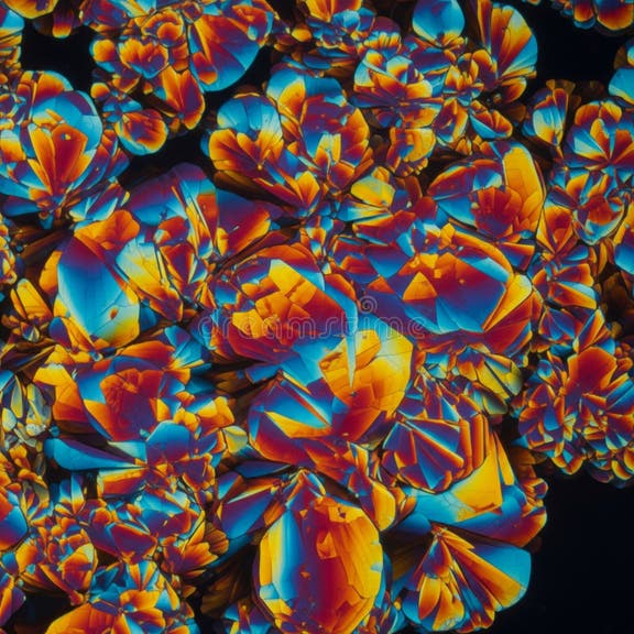 Dynamic Urea Crystals Under Polarized Light Stock Photo - Image of ...