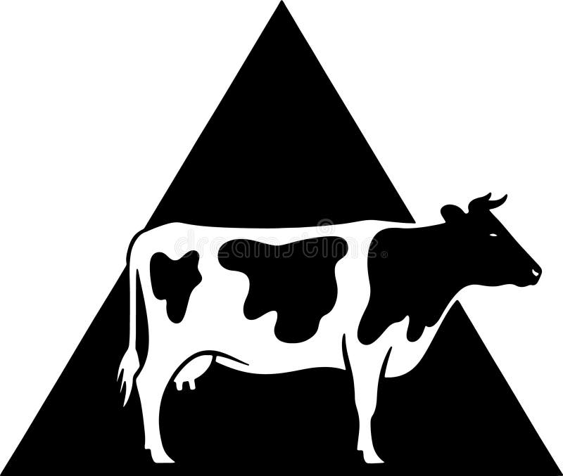 Striking Minimalist Black and White Illustration of a Cow Standing ...
