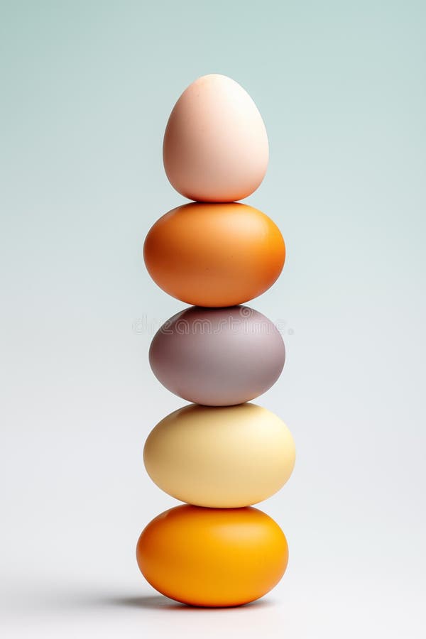Striking Minimalist Vertical Stack of Colored Eggs Balances Perfectly ...