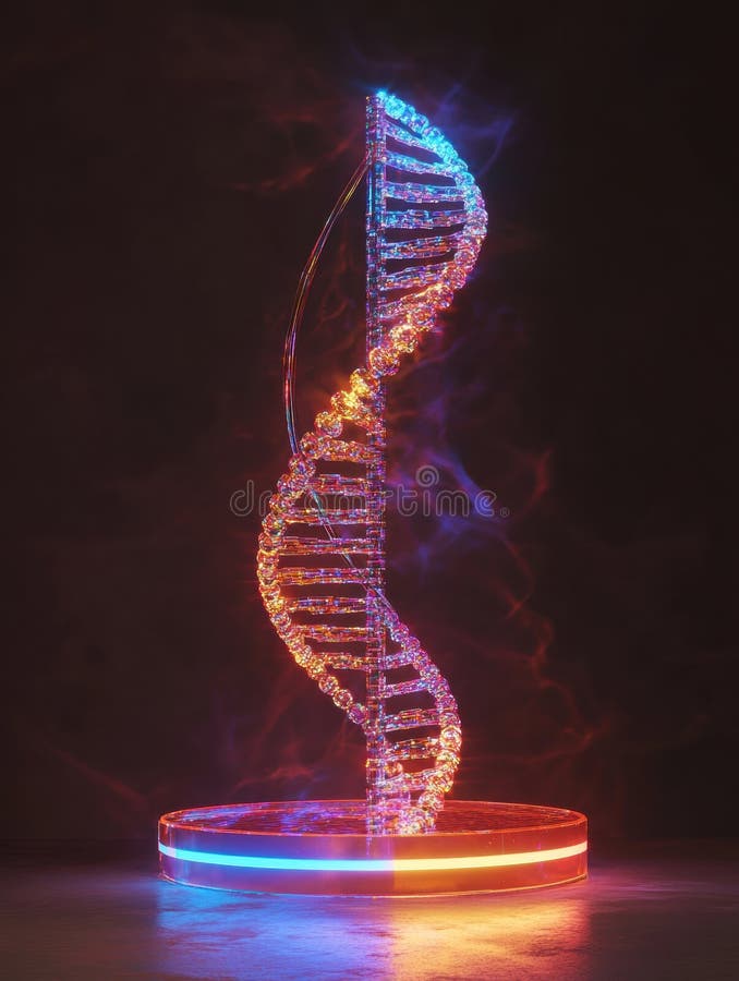 A Striking Model of DNA is Brightly Lit in Blue and Orange ...