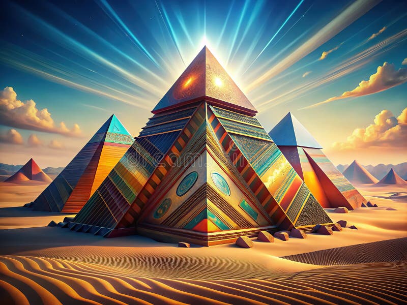 Striking Modern Egyptian Pyramid Design Geometric Shapes Sharp Lines ...