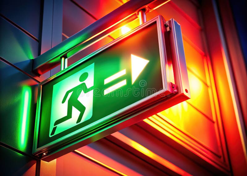 Striking Modern Fire Exit Sign Design Bold Graphics for Enhanced ...
