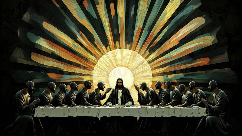 Modern Abstract Last Supper Stock Illustration - Illustration of ...