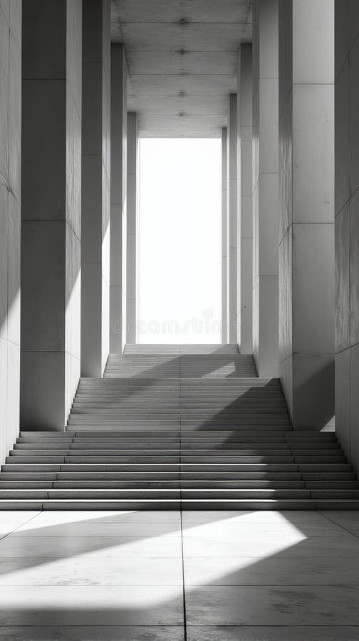 Striking Monochrome Image of a Brutalist Structure Featuring Bold ...