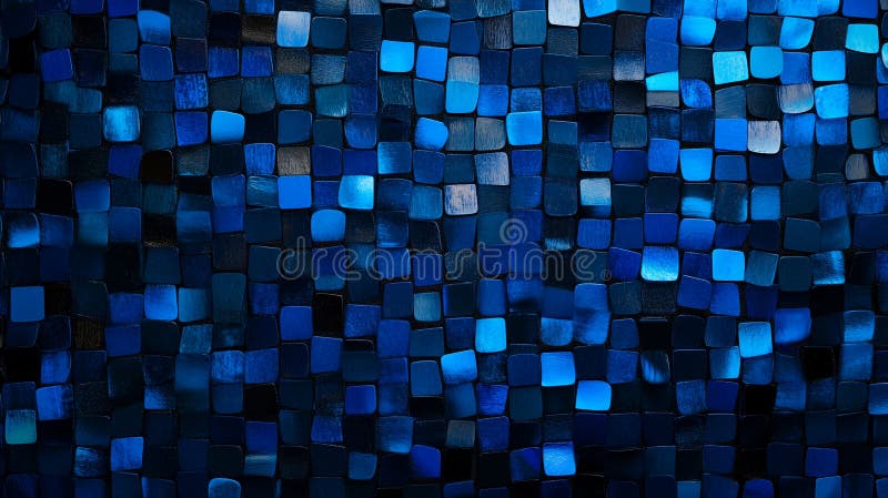 Vibrant Blue Mosaic Pattern with Varied Shades and Textures. Generative ...