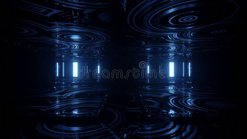 Striking Motion Blue Gold Neon Light Tunnel Display 4k Uhd 3d Rendering ...