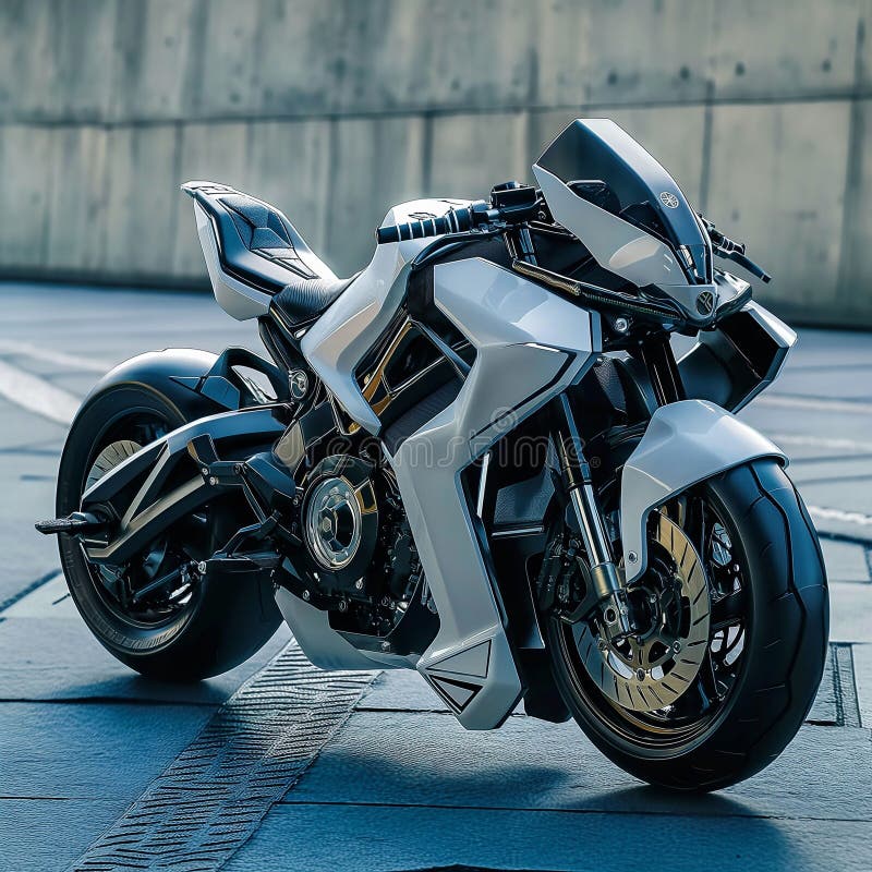 A Sleek White Motorcycle Showcasing Modern Design and Engineering ...