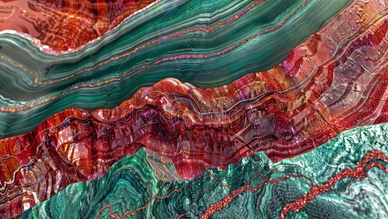 Geological Wonder: Abstract Landscape with Waves, Generative Ai Stock ...