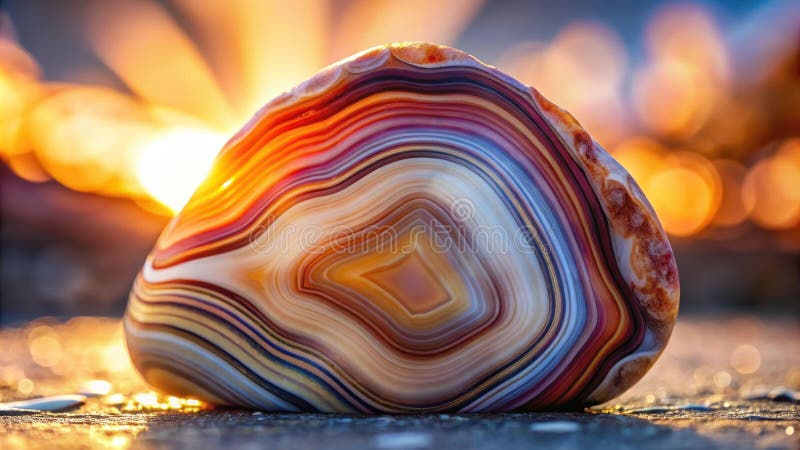 Striking Multicolored Agate Stone with Intricate Banding Patterns ...