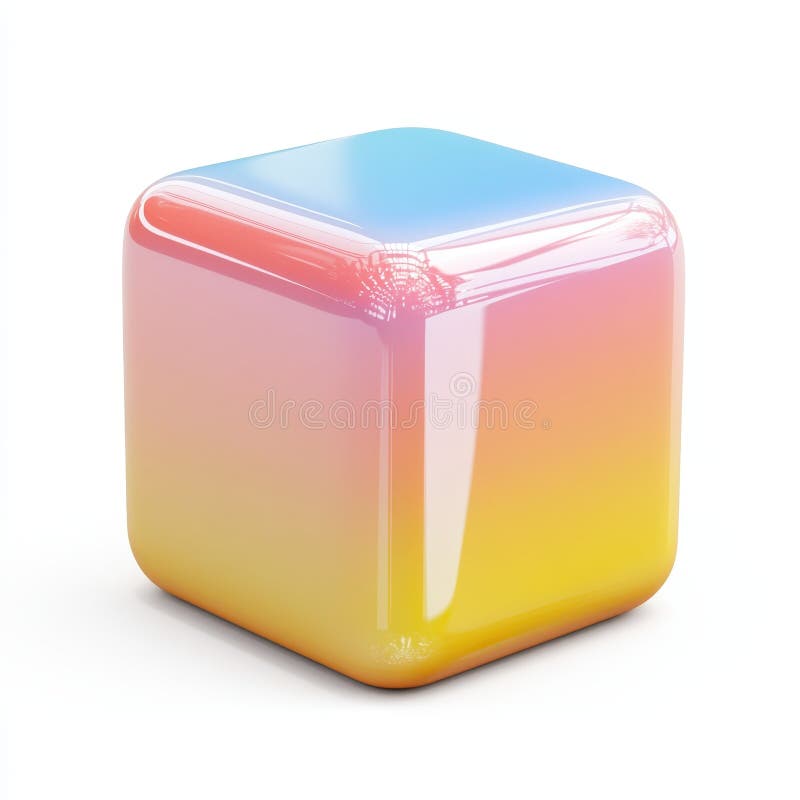 A Striking Multicolored Cube Set Against a Crisp White Background ...