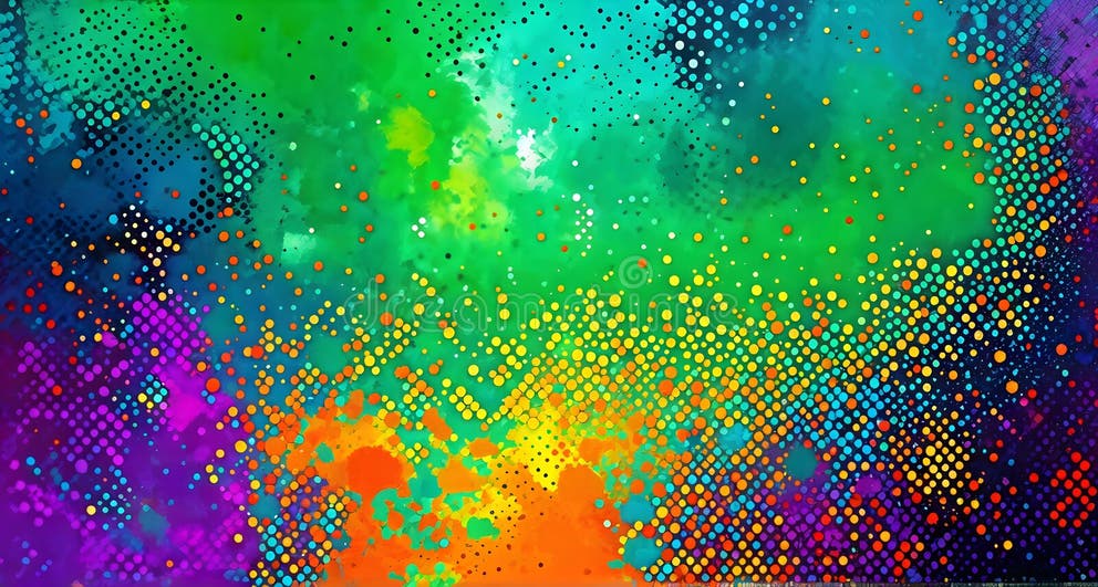 Striking Multicolored Dot Matrix that Creates an Abstract Background ...