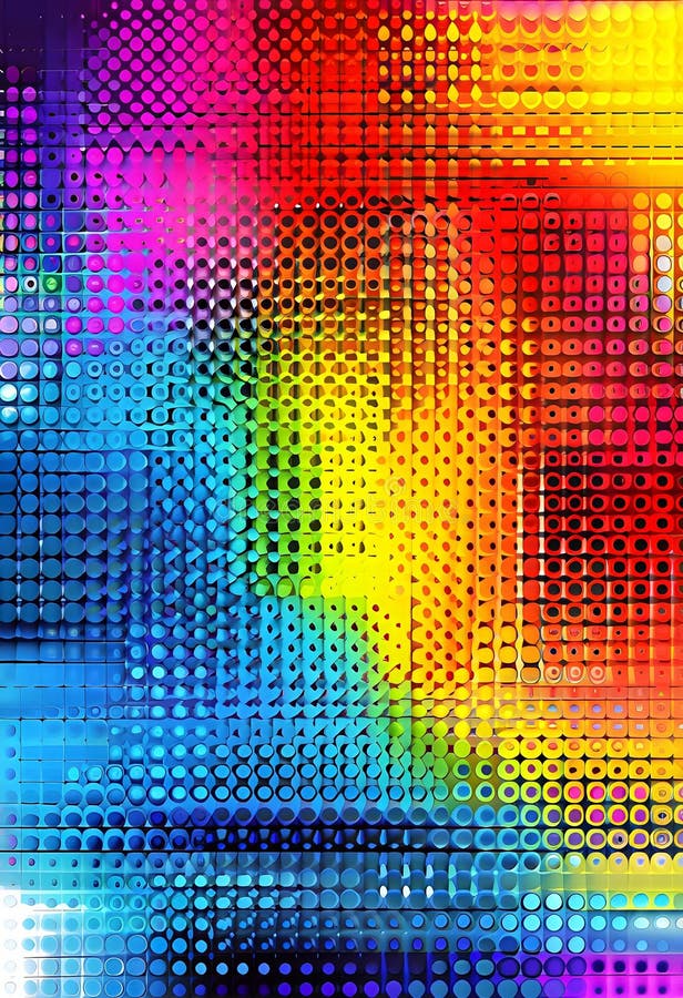Striking Multicolored Dot Matrix that Creates an Abstract Background ...