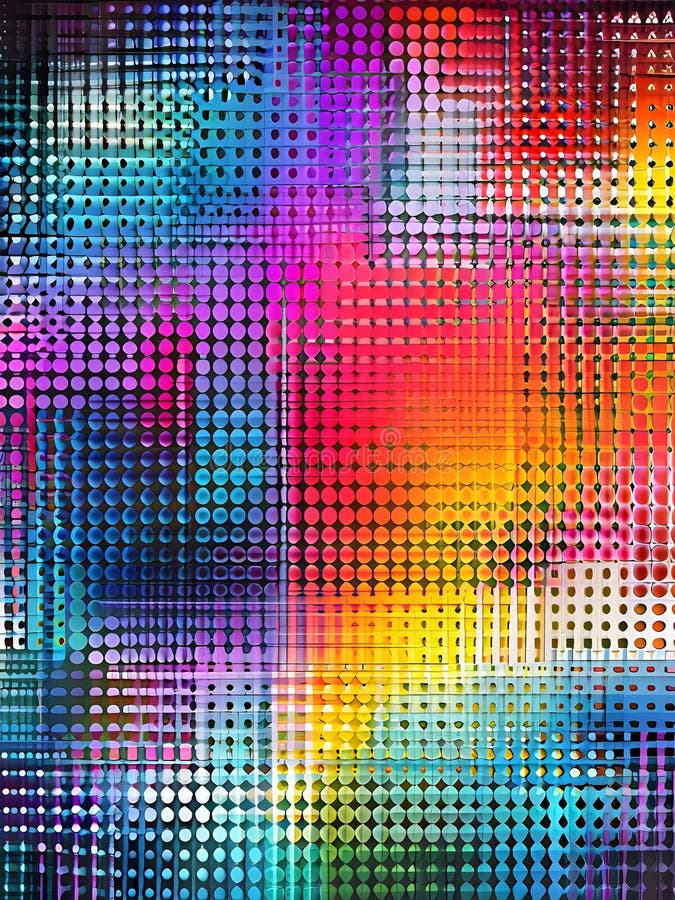 Striking Multicolored Dot Matrix that Creates an Abstract Background ...