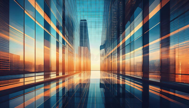 Striking Multiple Exposure of Modern Abstract Glass Architecture a ...