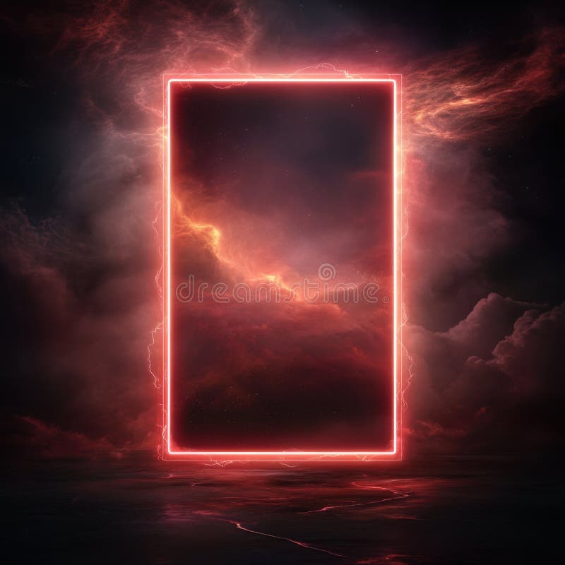A Striking Neon Frame Set Against a Dramatic Sky, Creating an Eye ...