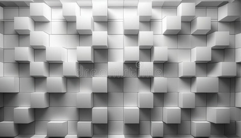 Striking Offset Cube Composition on a Minimalist White Background ...