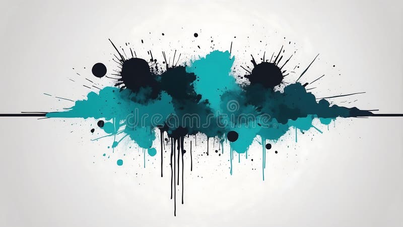 A Striking Paint Splatter Design in Teal Tones, Creating a Bold and ...