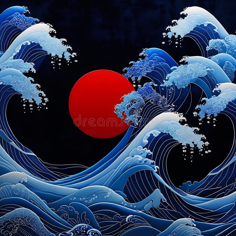 A Striking Paper-Cut Representation of the Great Wave Stock ...