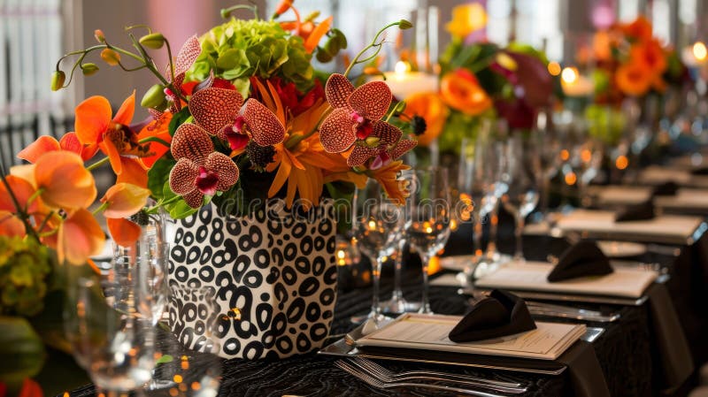 Striking Pattern Motif in Contemporary Party Arrangement Stock ...