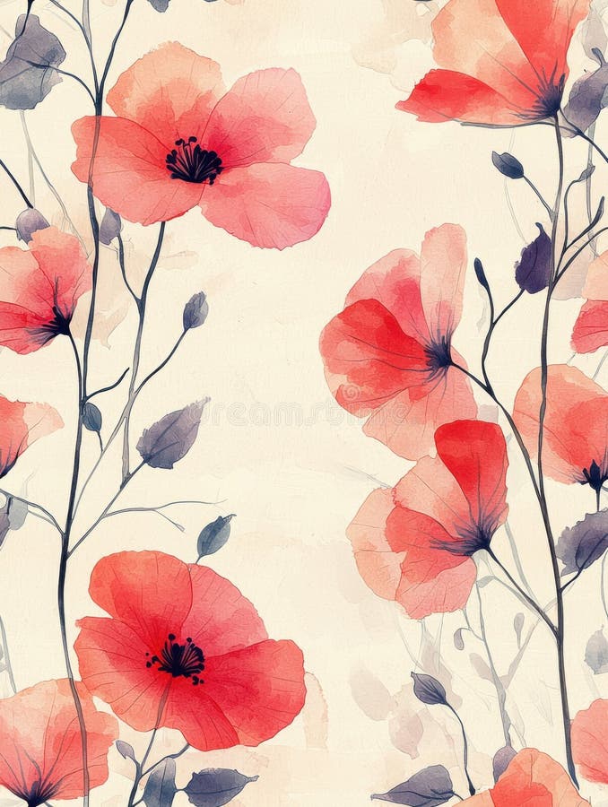 Striking Pattern of Red Flowers Creating a Bold and Captivating Visual ...