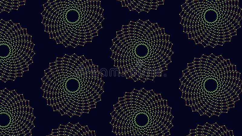 Flowing Spiral Pattern of Interconnected Circles on a Black Background ...