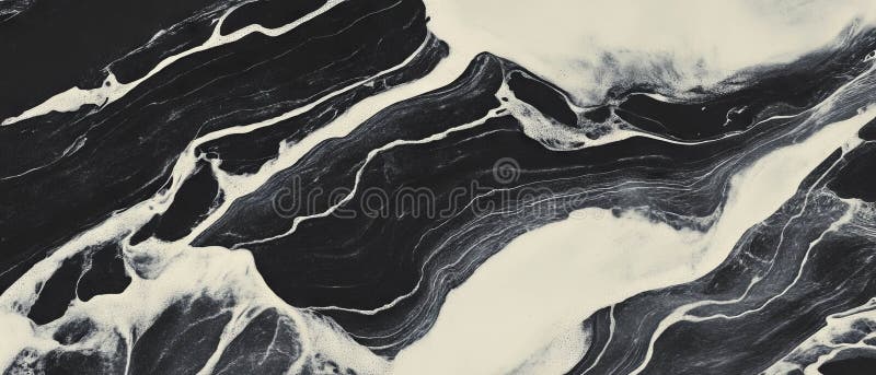 Striking Patterns of Washed Black Ink on Soft White Background in ...