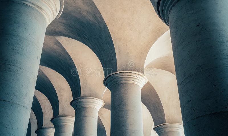 A Striking Perspective of Architectural Columns Creating a Rhythmic ...