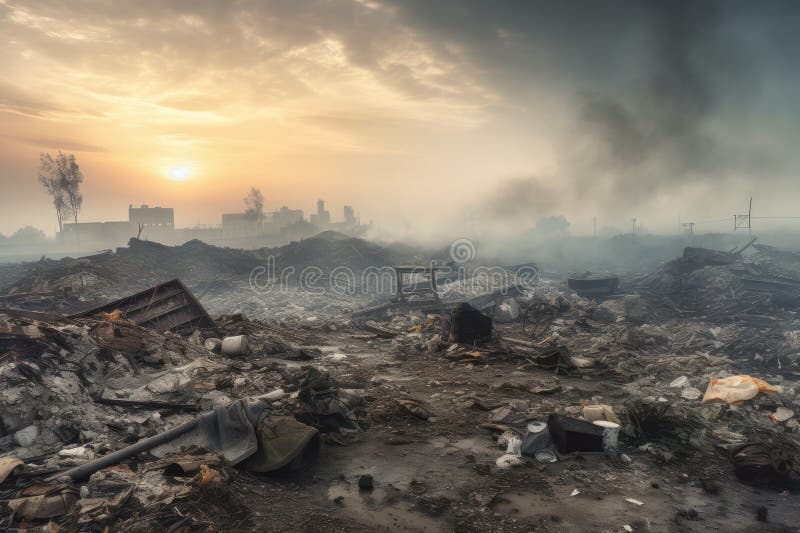 Devastating Effects of Environmental Pollution. Generative AI Stock ...