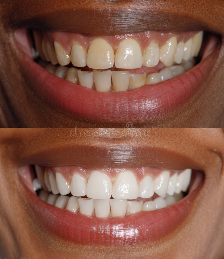 A Striking before and after Photo Showcasing a Womans Beautiful Teeth ...