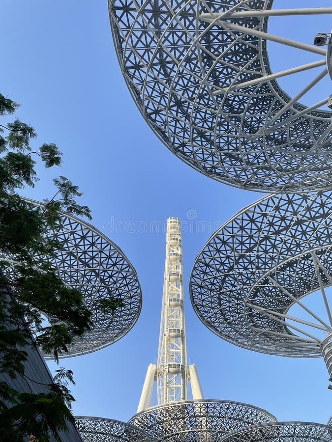 Urban Symmetry: a Modern Marvel Stock Image - Image of ferris, features ...