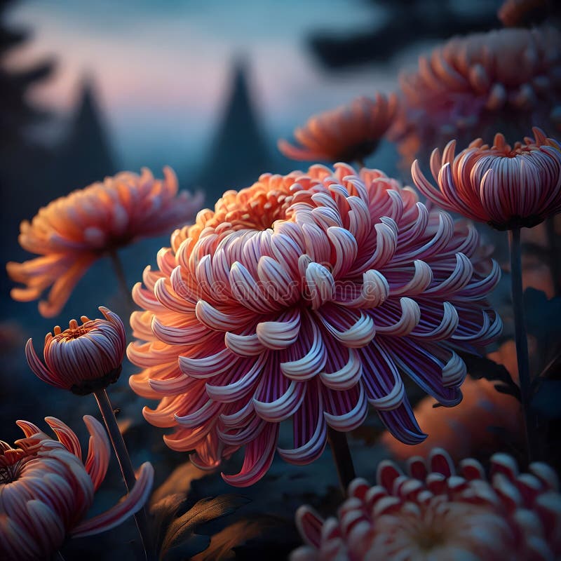 Dramatic Pink Dahlia Portrait Stock Illustration - Illustration of ...