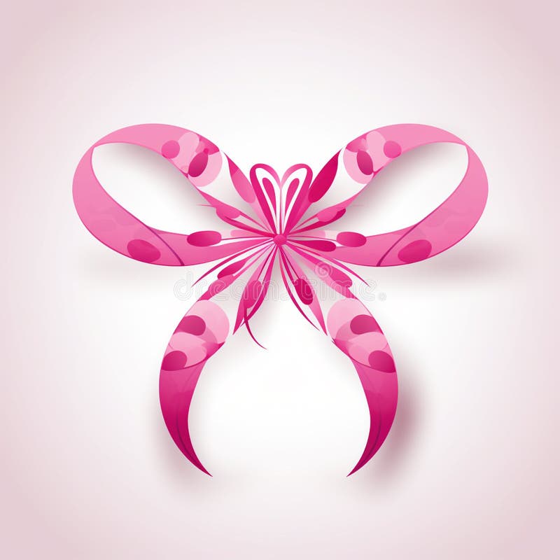 Striking Pink Ribbon on a White Background a Statement Piece Stock ...
