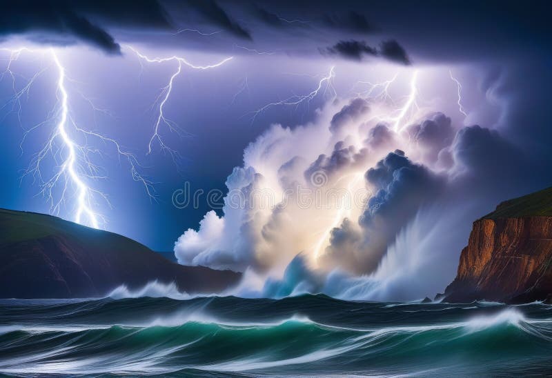 A Striking Portrait of Nature S Power and Beauty Stock Illustration ...