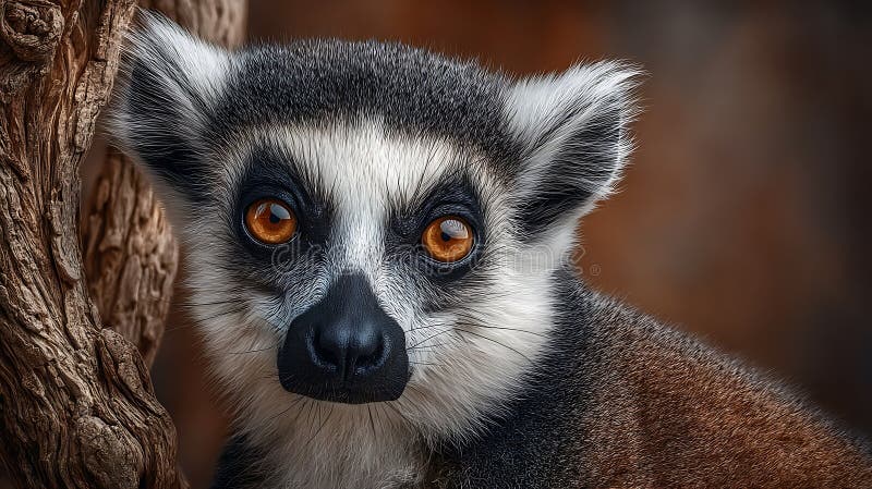 Striking Portrait of a Ring-tailed Lemur Showcasing Its Distinctive ...