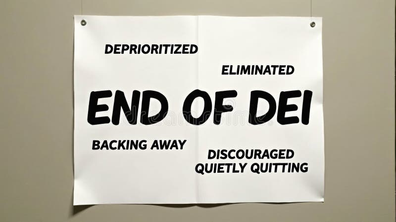 A Striking Poster Features the Large Text END of DEI Prominently ...