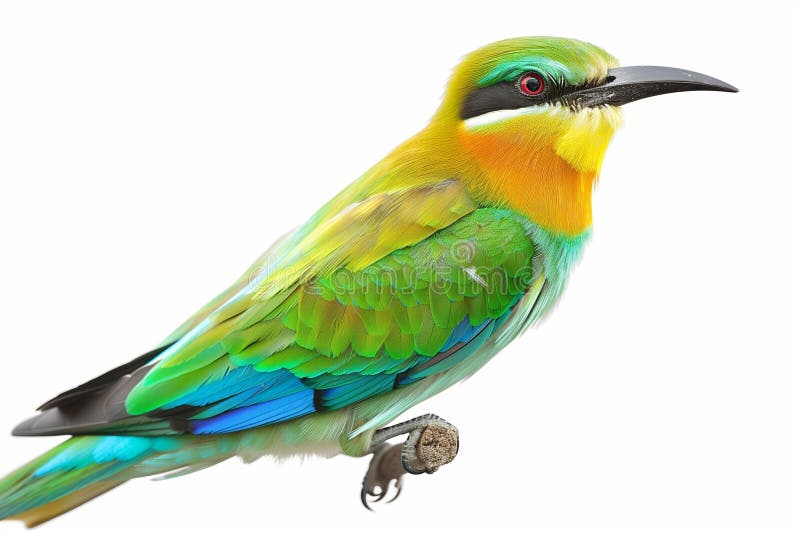 A Striking Rainbow Bee-eater with Its Green, Blue, Yellow, and Orange ...
