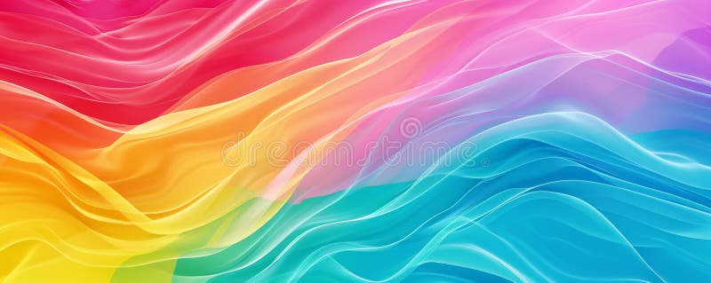 A Striking Rainbow Gradient Wave Background with Bold, Flowing Lines ...