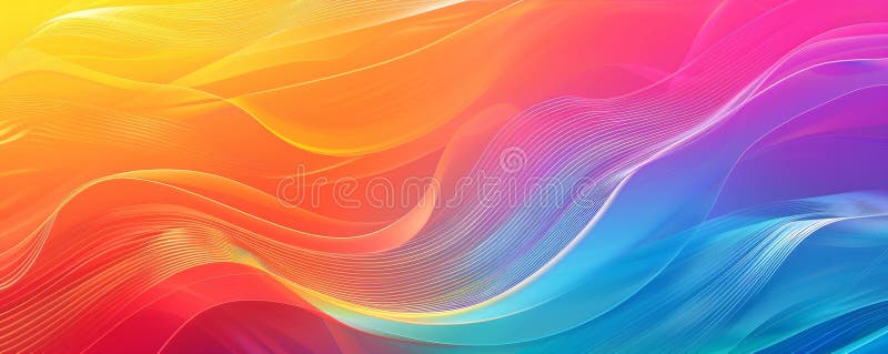A Striking Rainbow Gradient Wave Background with Bold, Flowing Lines ...