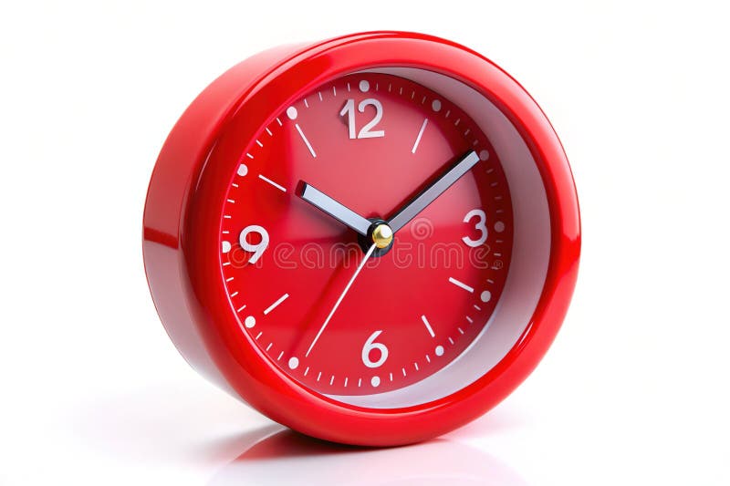 A Striking Red Analog Clock Five Minutes before Midnight Urgent ...