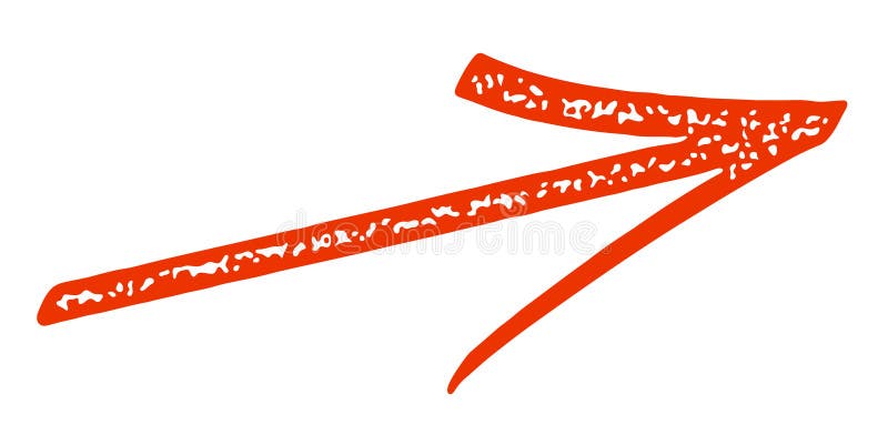Striking Red Angular Arrow Pointing Upwards To the Right Stock Vector ...