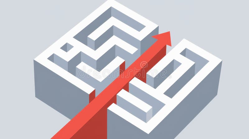 A Striking Red Arrow Cutting through a Labyrinth, Symbolizing ...