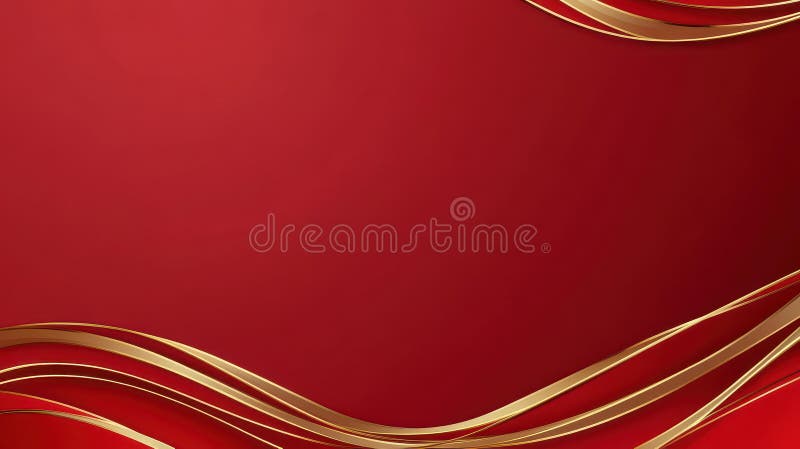 A Striking Red Background Adorned with Graceful Golden Lines, Perfect ...