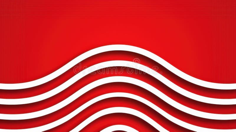A Striking Red Background Features a Dynamic Wavy Pattern in White ...