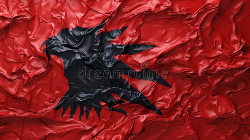 Striking Red and Black Flag Featuring a Powerful Black Eagle Symbol ...