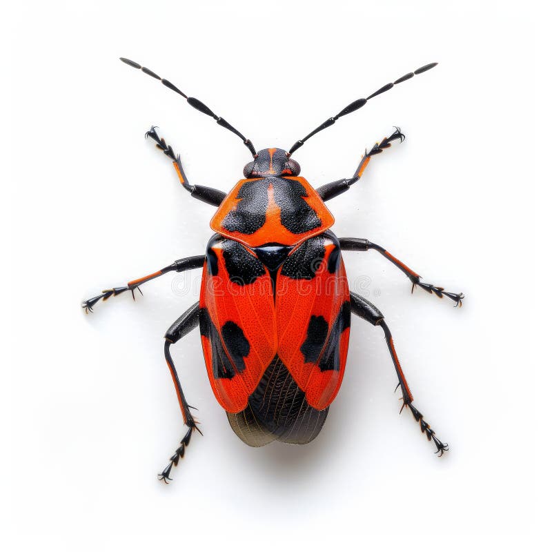 A Striking Red and Black Striped Milkweed Bug, Isolated on White ...