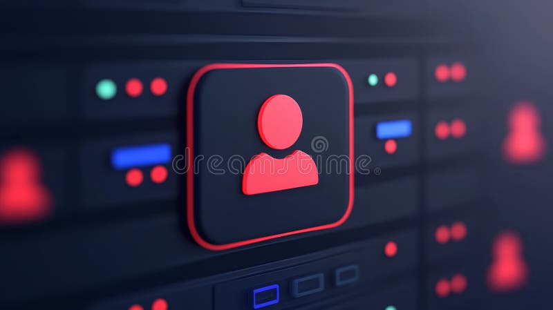 Striking Red and Blue Icon on a Black Background, Visual Representation ...