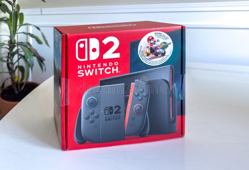 A Striking Red Box for the New Nintendo Switch 2, Prominently Featuring ...