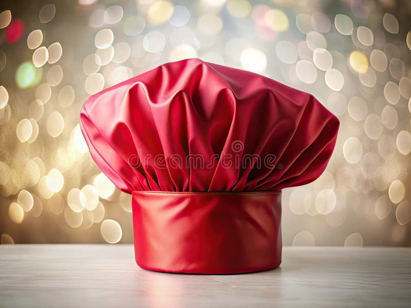 A Striking Red Chefs Hat Modern Culinary Art Isolated on a Pristine ...